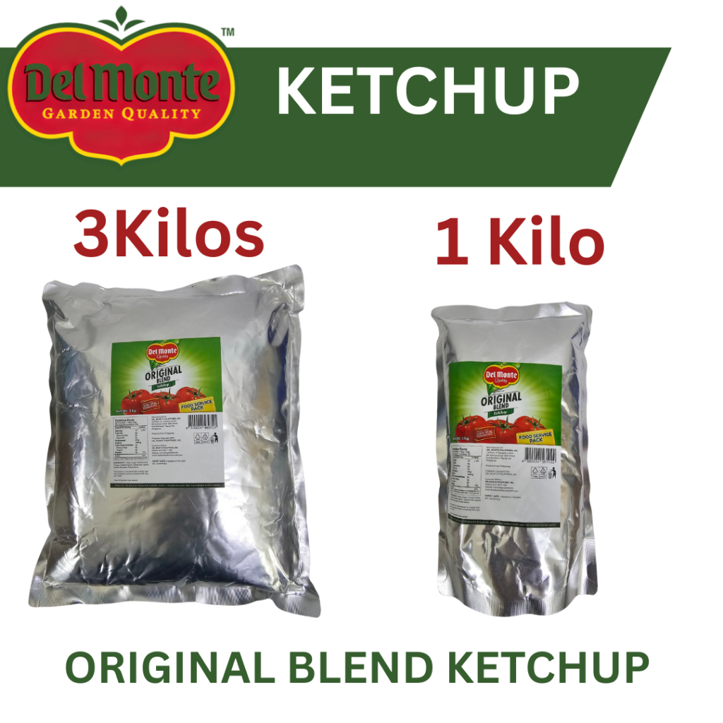 Del Monte Tomato Ketchup Foil Pack (Food Service Pack 1K & 3kg ...