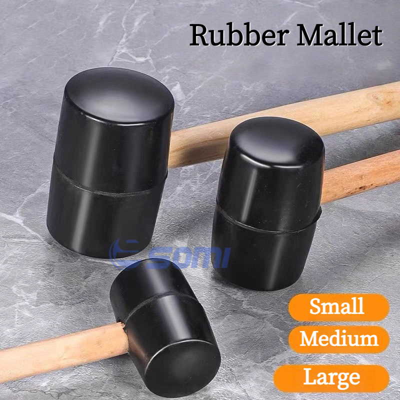 Rubber Mallet Double Faced Soft Hammer With Wooden Handle Small ...