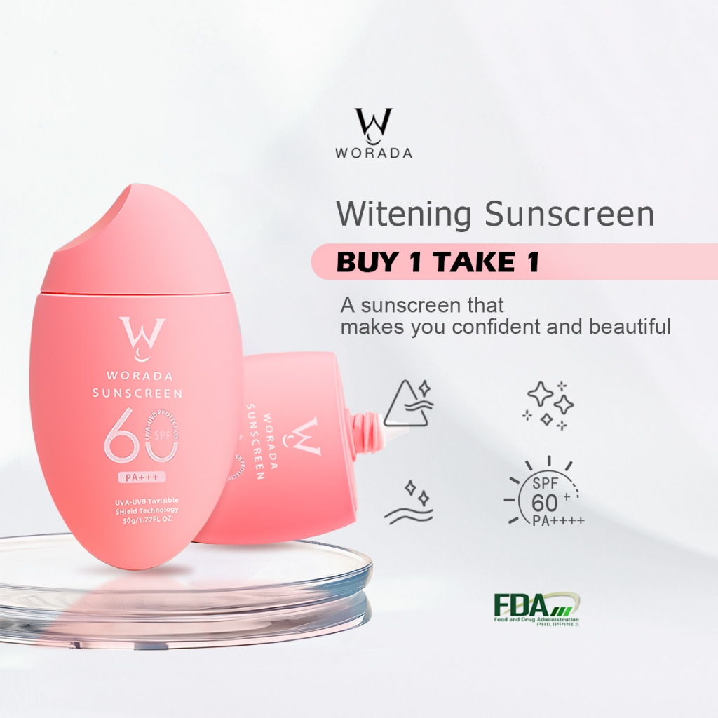[FDA Approved] WORADA Buy 1 Take 1 Whitening sunscreen SPF60+++ Facial ...