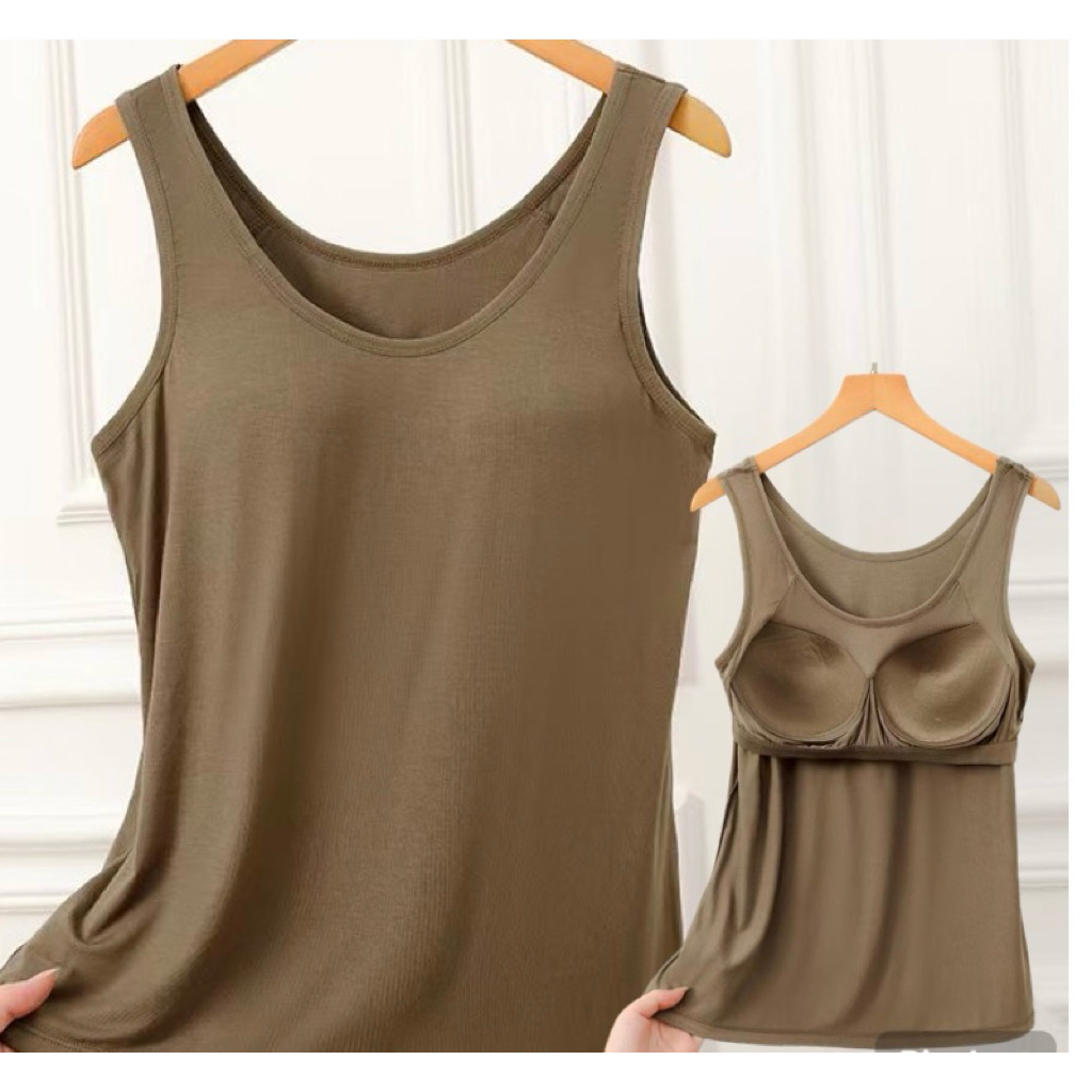 Plus size women Bra-t with chest pad modal vest shirt of women ...