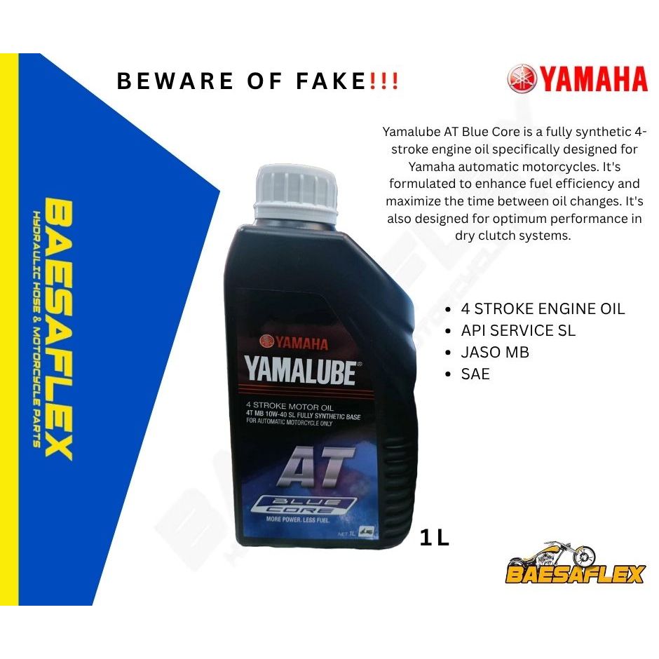 GENUINE YAMAHA YAMALUBE AT BLUECORE OIL 1 LITER | Shopee Philippines