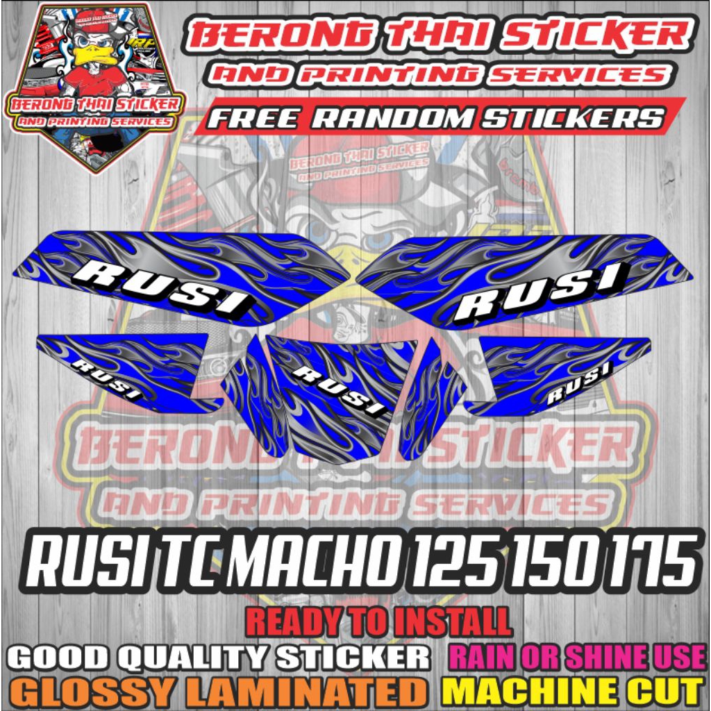 Rusi Tc Macho 125 150 Flame Decals Glossy | Shopee Philippines