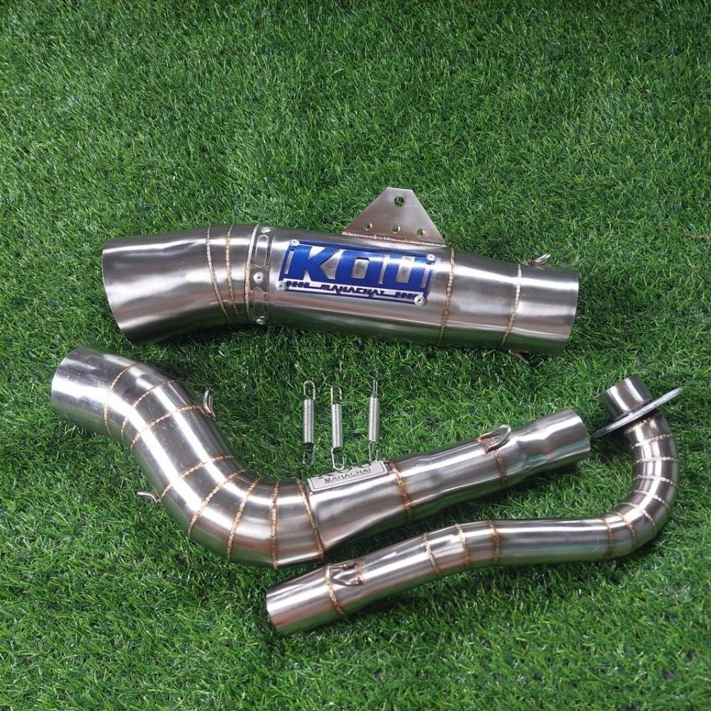 KOU MAHACHAI MUFFLER SET 63MM FOR WAVE 125 and XRM 125 SUPER OPEN FO ...
