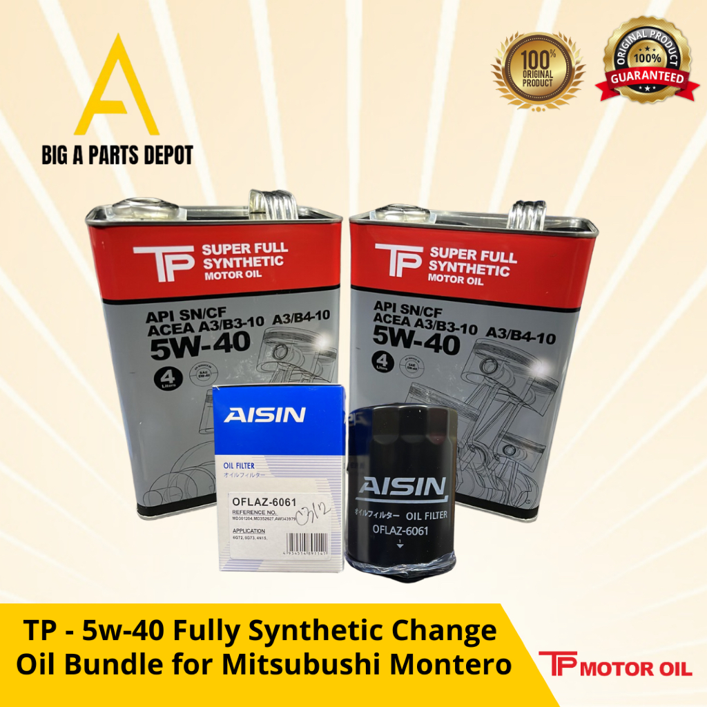 TP - TP 5w-40 Fully Synthetic Change Oil Bundle for Mitsubishi Montero ...