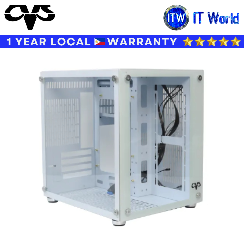 CVS Kronos Mini-Tower Tempered Glass Gaming PC Case (White) | itw ...