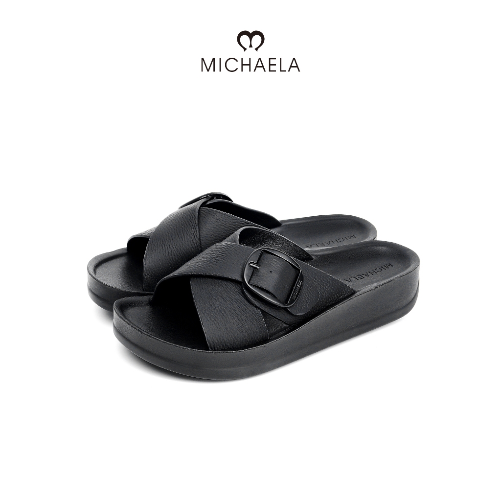 MICHAELA Stylish Buckled Platform Slides Upgrade Anti-Slip Comfy for ...