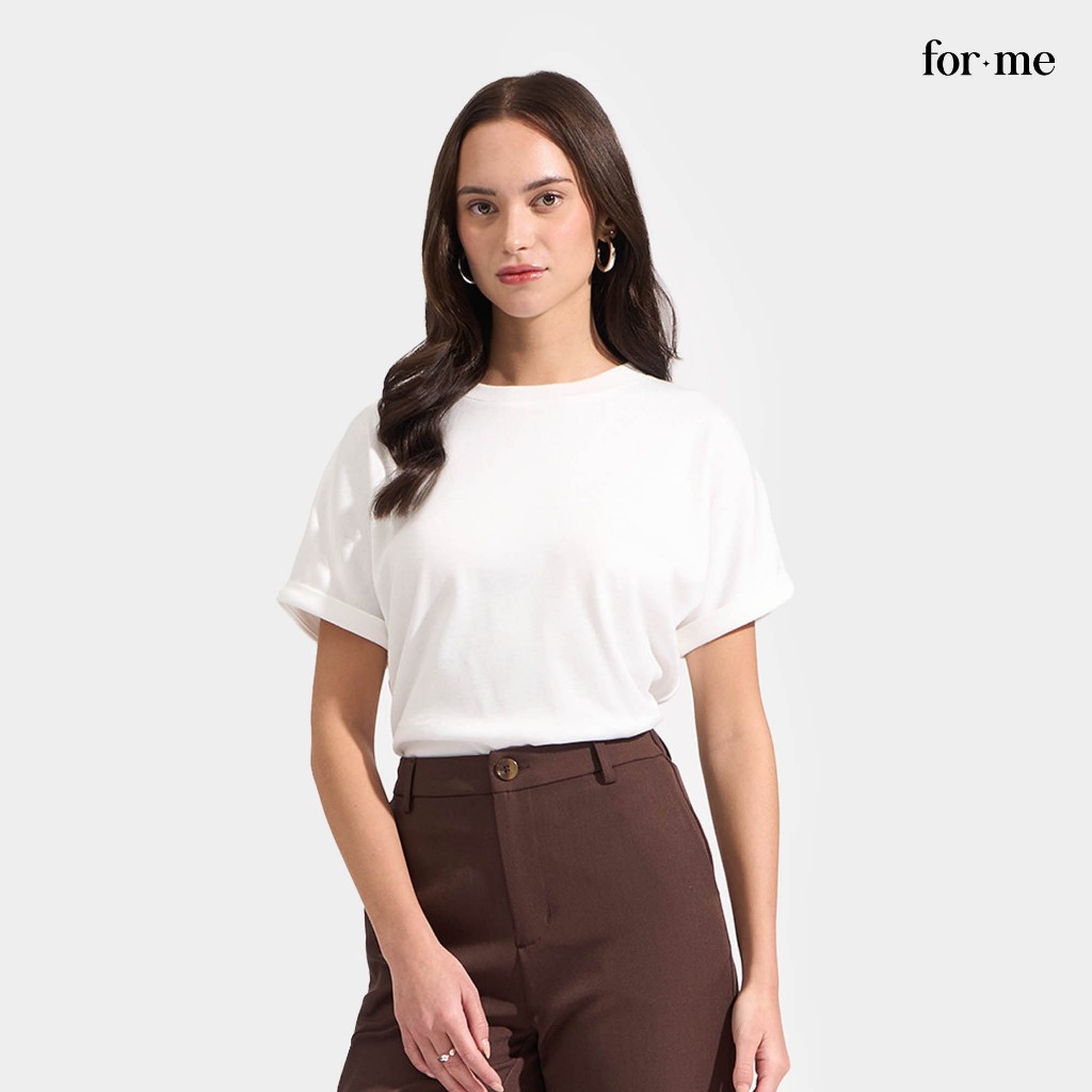 ForMe Regular Tee T-Shirt For Women (Off White) | Shopee Philippines