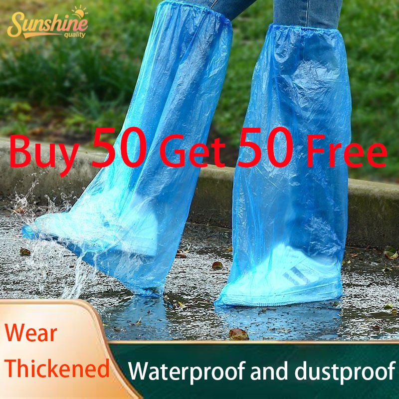 Buy 50 Get 50 Free Disposable waterproof shoe cover Plastic Rain Shoe ...