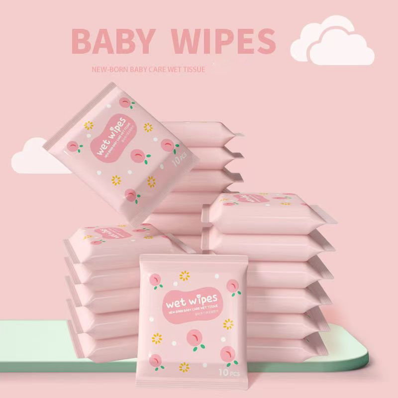 Disney Strawberry Bear Small Pack 10 Disposable Wet Wipes Baby Hand and ...