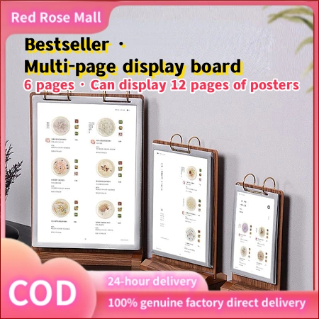 A4/A5/A6 wooden logo desktop food Preferred Walnut flip table card pvc ...
