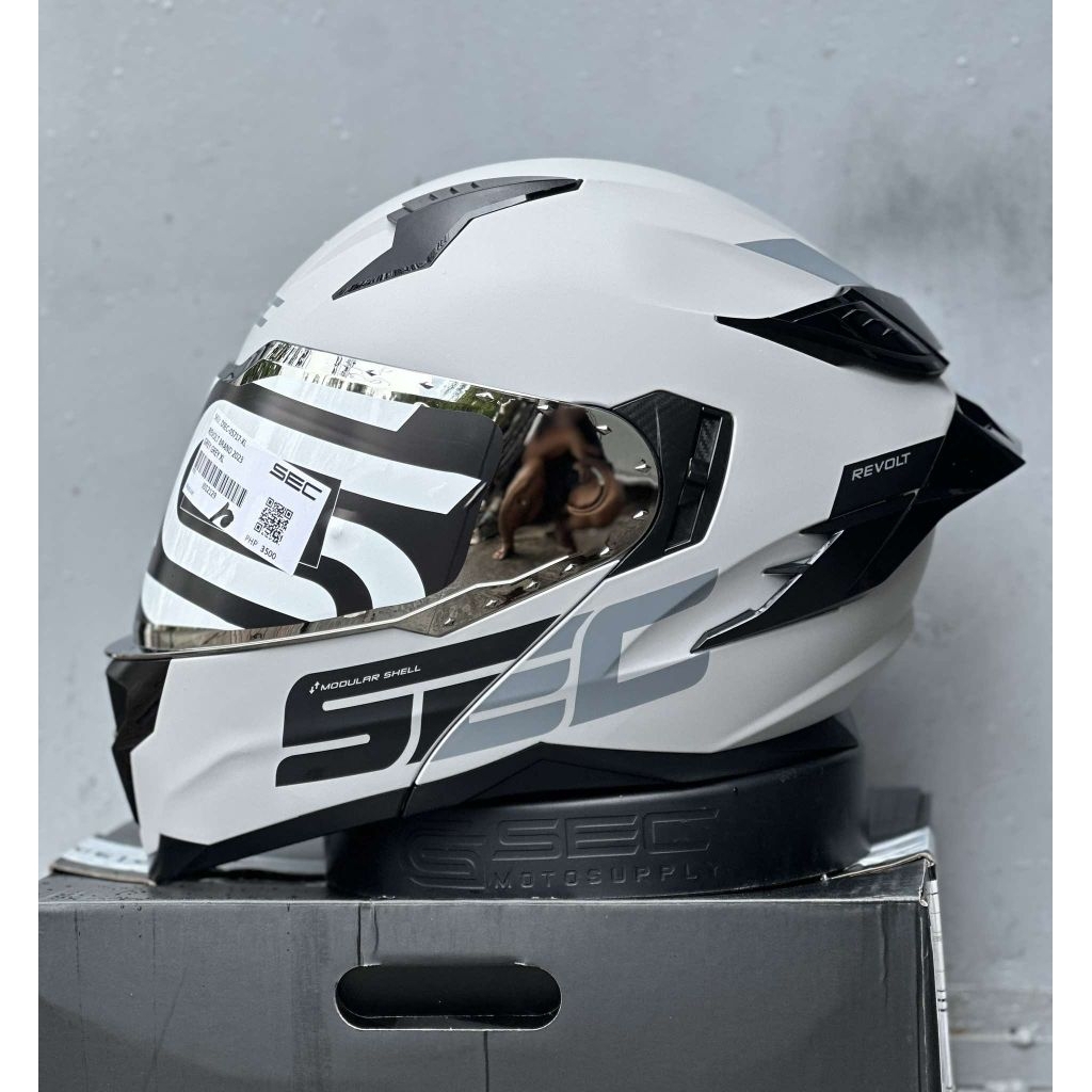SEC REVOLT Modular Helmet dual visor with extra clear lens | Shopee ...