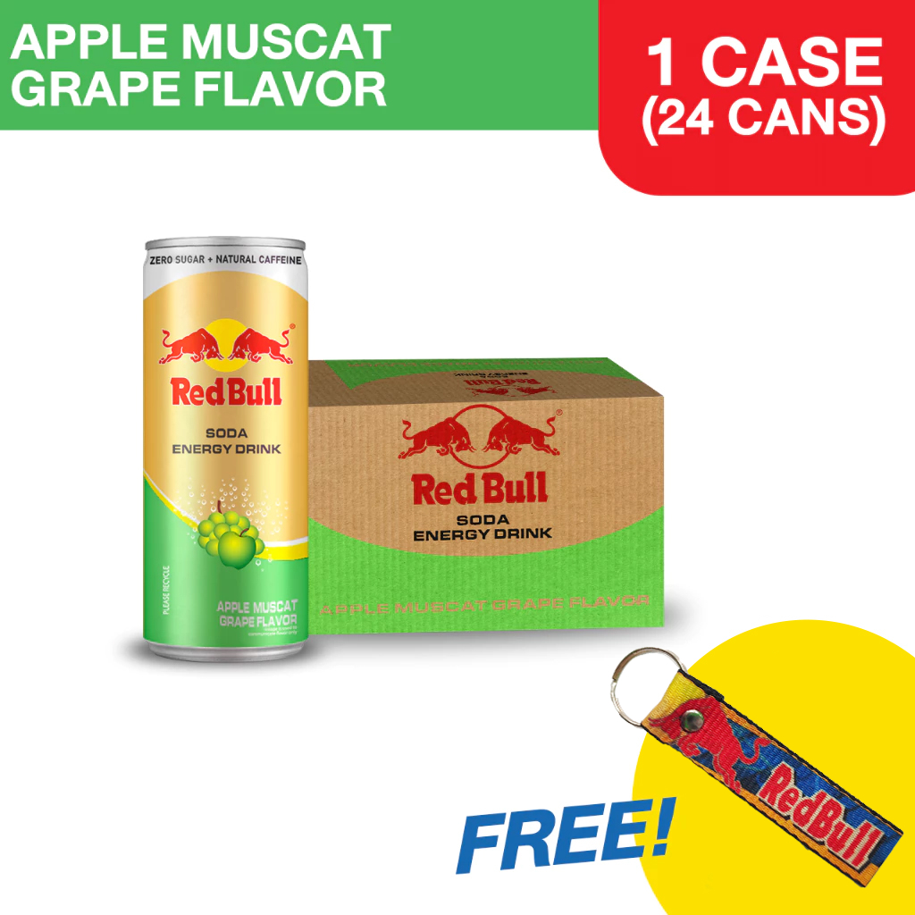 Red Bull Soda Energy Drink Apple Muscat Grape 250ml x 24 cans (w/ FREE ...