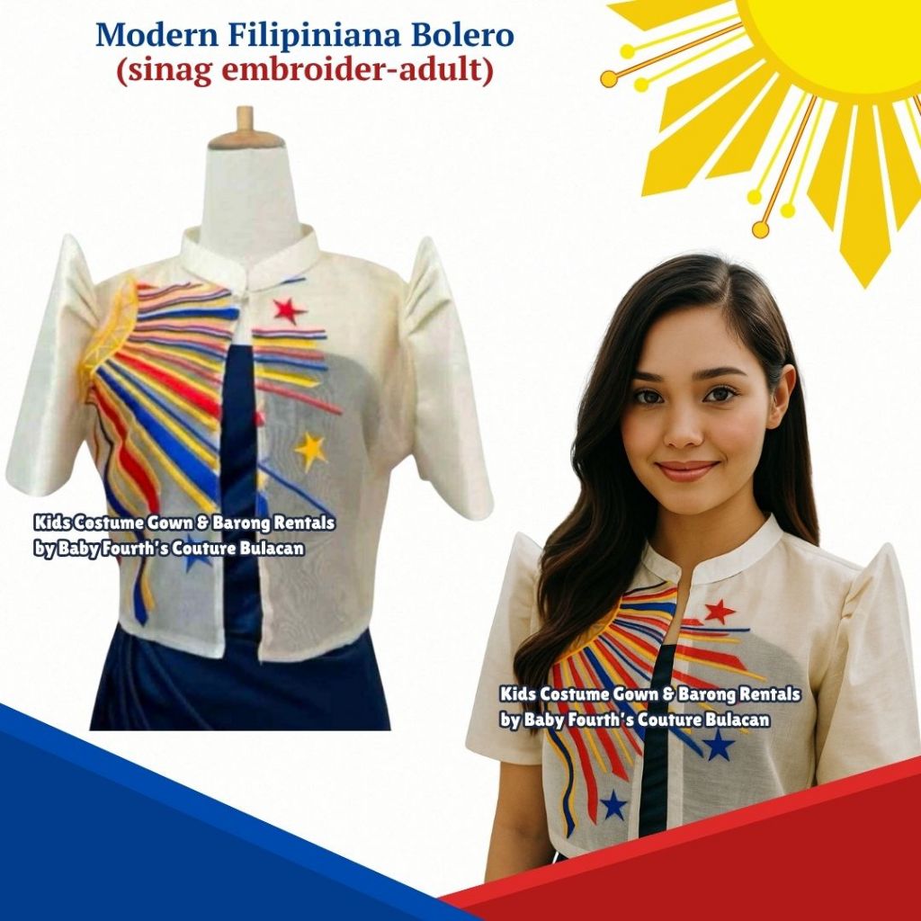 Buwan ng Wika Modern Filipiniana Bolero Sinag Philippine Flag 3D ...