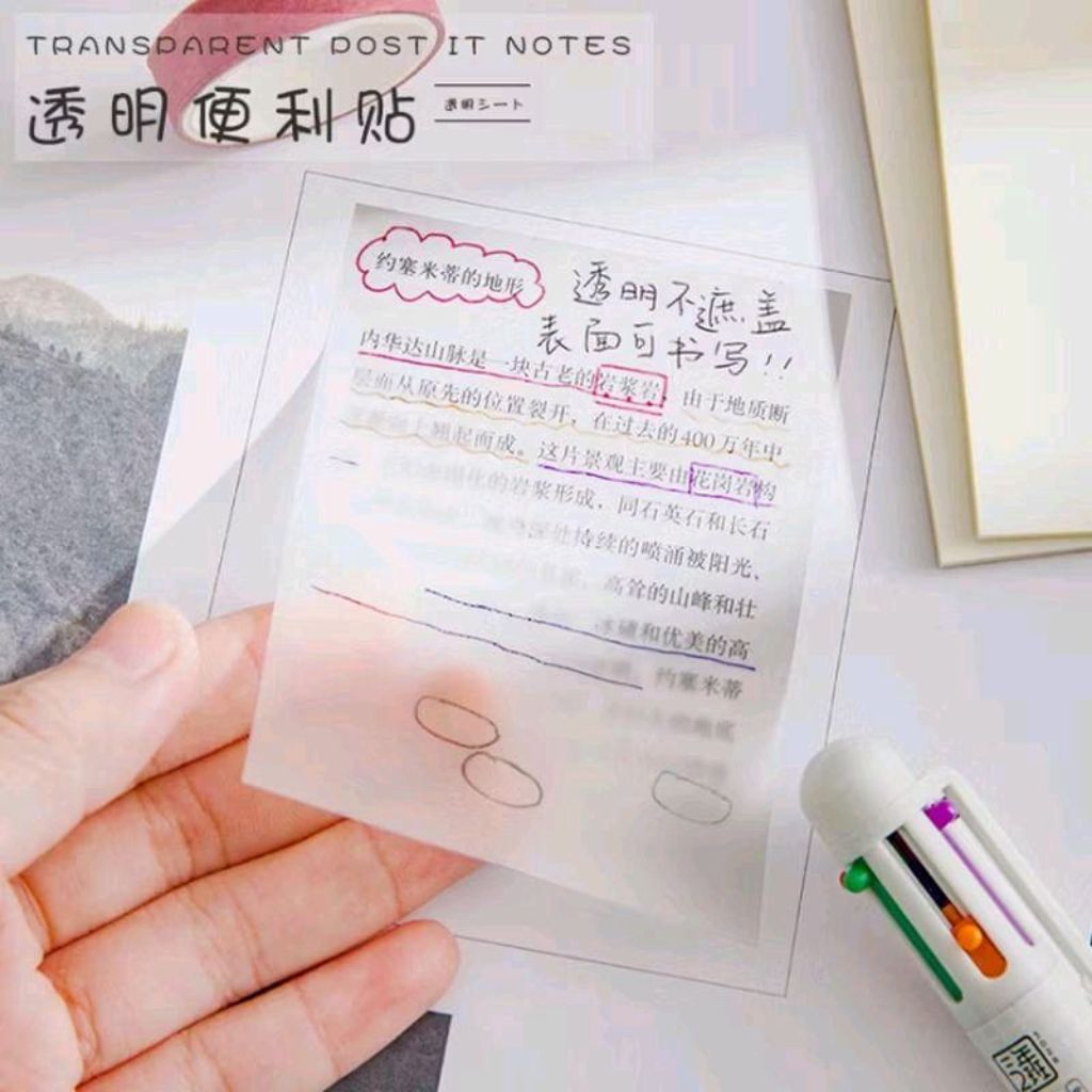 Stickers 75*75 Tearable times Transparent Simple Post it Notes Sticker ...