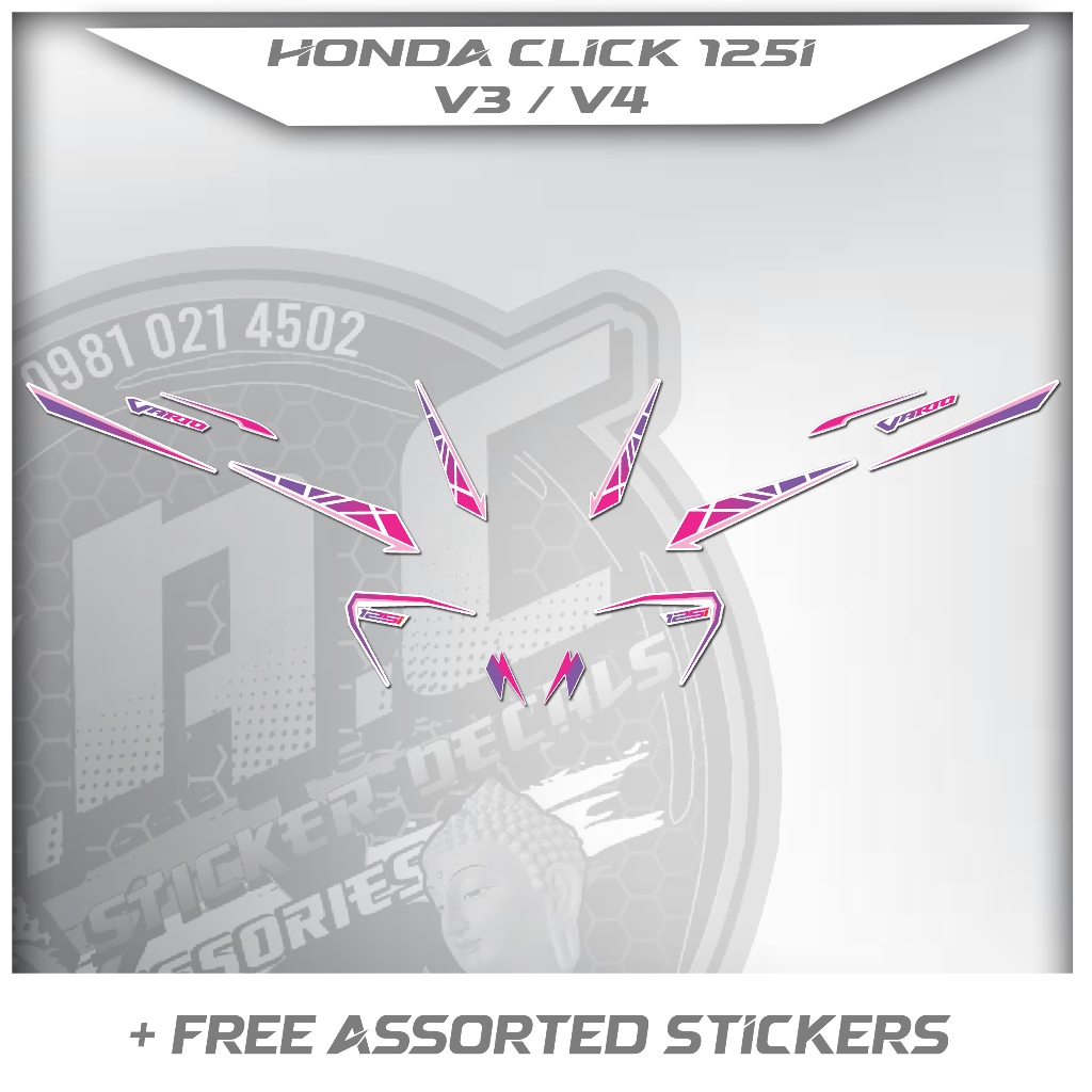 Honda Click 125I V3/V4 NEW Stripping Sticker Decals 2025 | Shopee ...