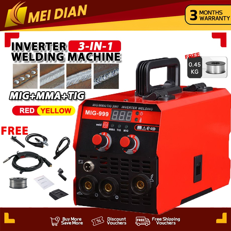 Portable MIG-999 Welding Machine MIG&MMA&TIG 3IN1 Welding Machine IGBT DC Inverter Gasless ...