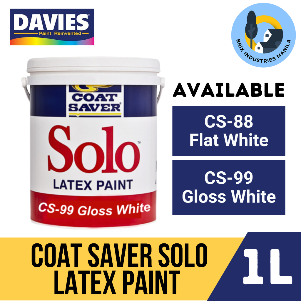 Davies Coat Saver Solo Latex Paint Flat and Gloss White CS-88 1 Liter ...