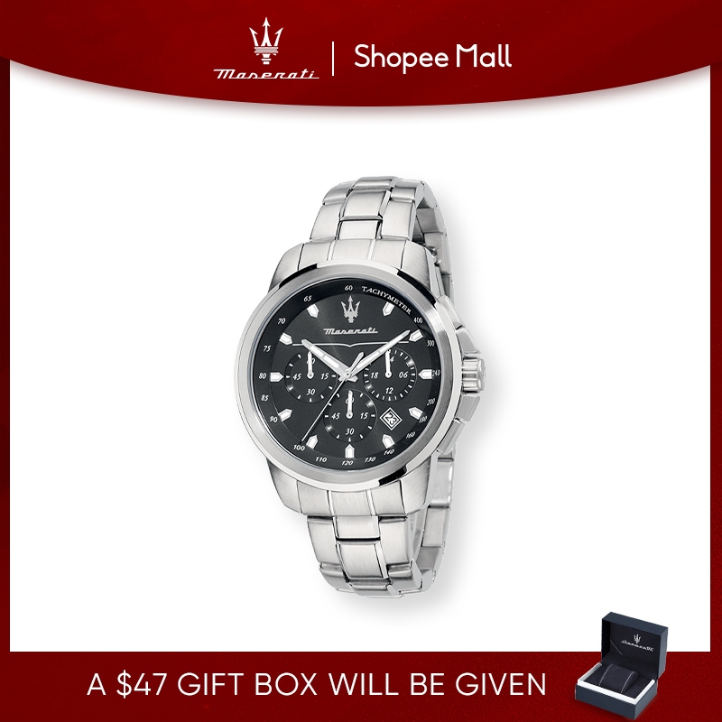 【2 Years Warranty】 Maserati Successo 44mm Stainless Steel Men's Quartz ...