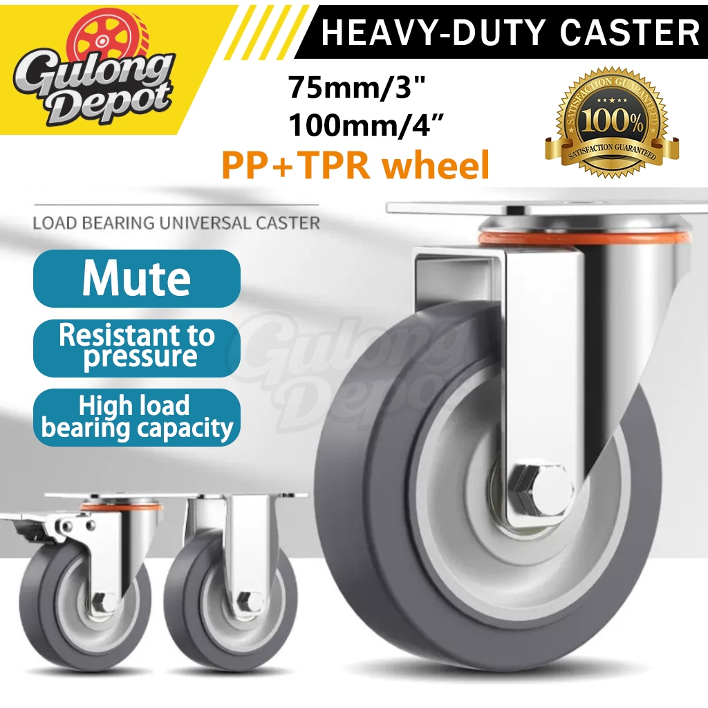 Caster Wheel Heavy-Duty Trolley Wheel Set Swivel Fixed Lock Caster Set ...