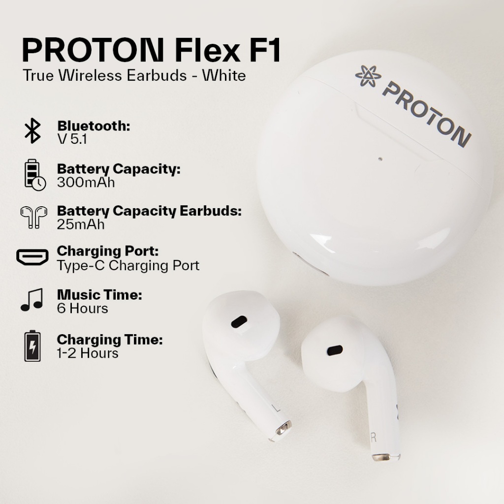 11.11 Proton Flex F1 True Wireless Earbuds - White | Shopee Philippines