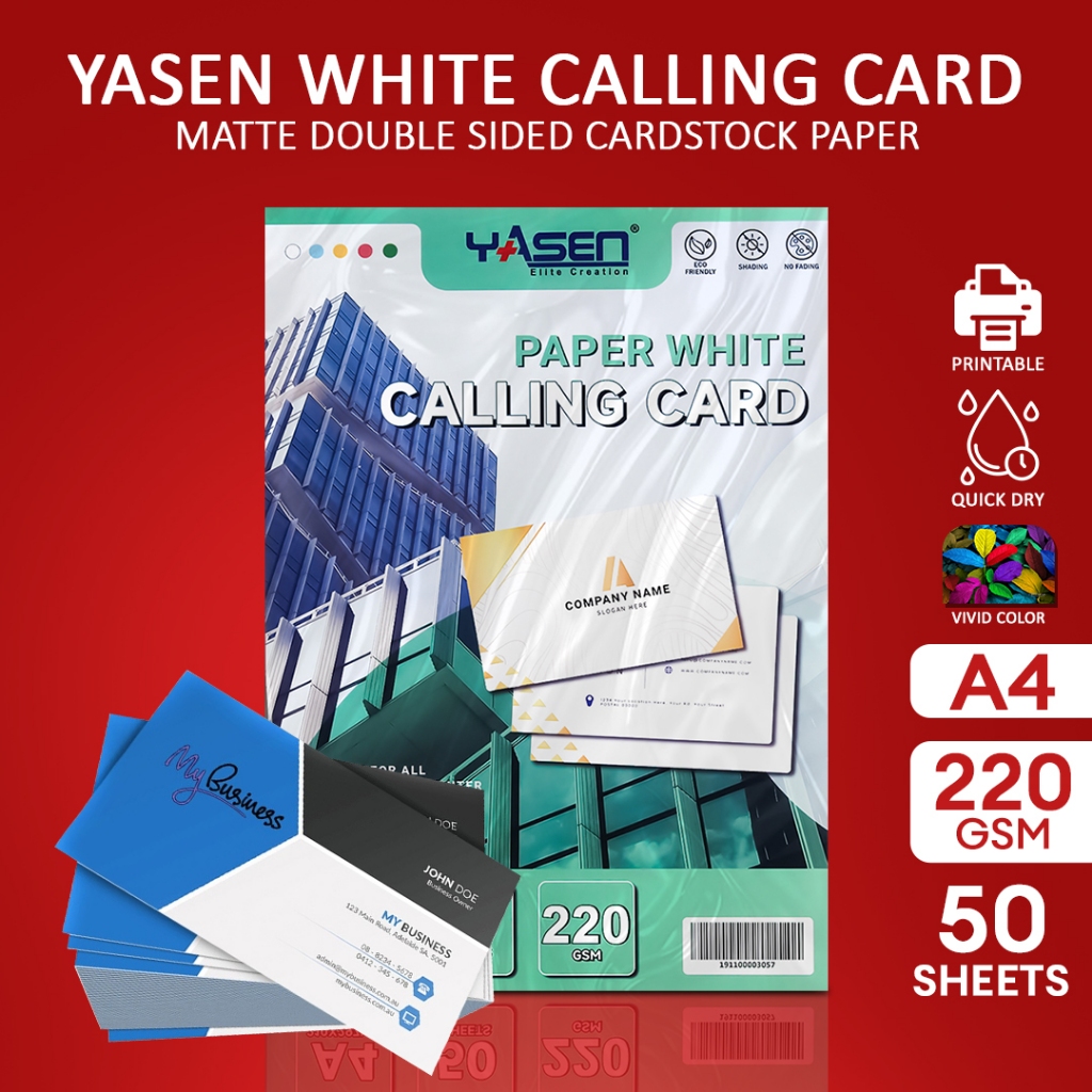 Yasen A4 Size Calling Card Paper Matte 220gsm 250gsm Double Sided ...