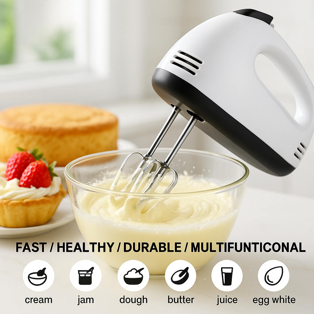 Hand Mixer Mixer baking mixer egg beater 7 Speed Portable Electric ...