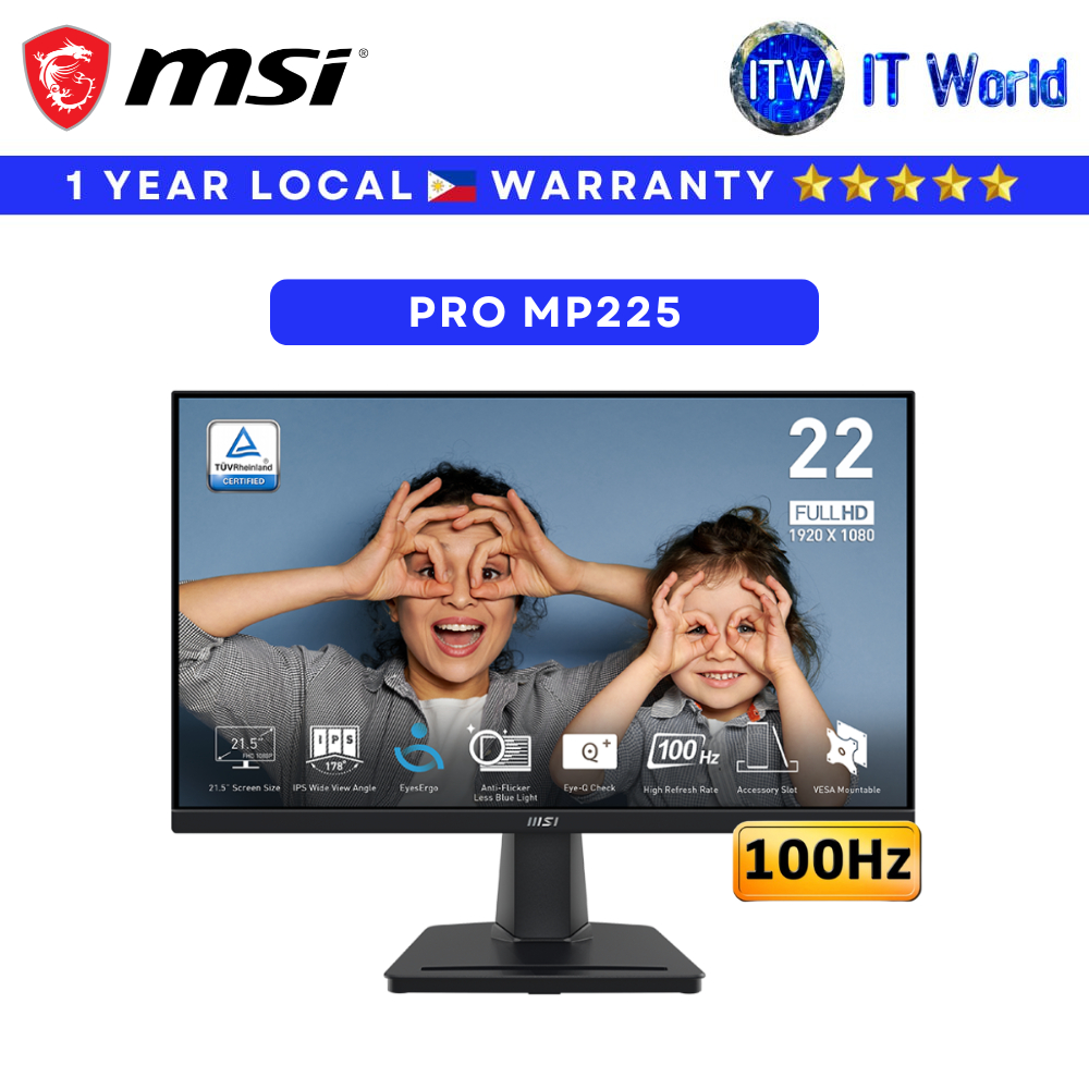 MSI Monitor Pro MP225 22" 100Hz / 1920x1080 FHD / 1ms MPRT, 4ms GTG ...