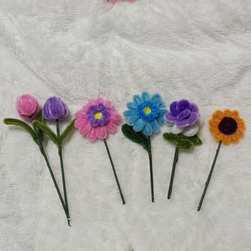 Fuzzy wires Artificial Flower Mini Single Flower Cute Gift Souvenirs ...