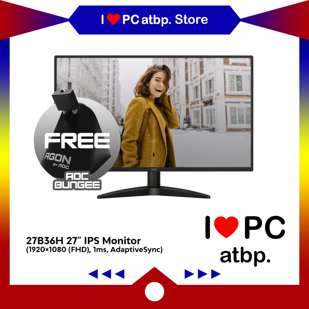 AOC 27B36H 27" IPS Monitor (1920×1080 (FHD),1ms,100Hz,AdaptiveSync ...
