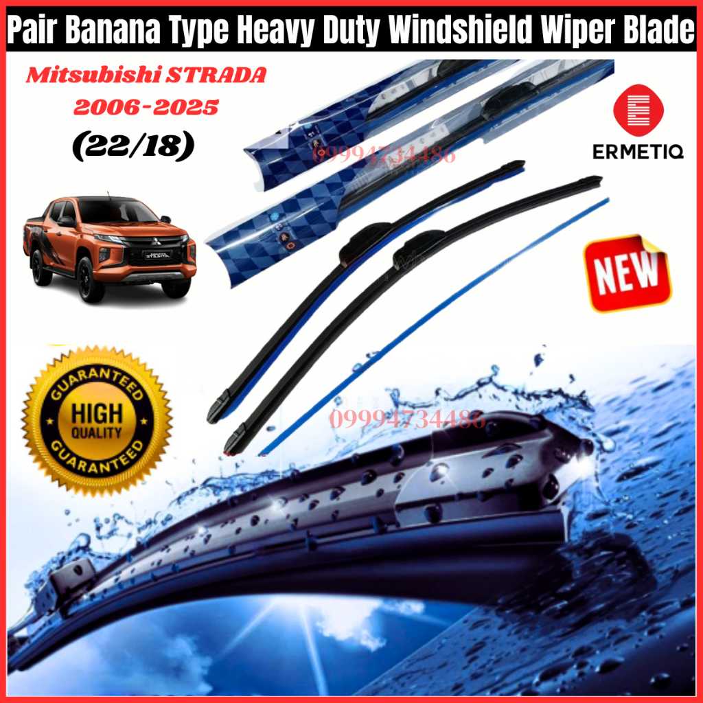 Mitsubishi STRADA 2006-2025 22/18 Car Wiper Pair of Wipers Blades Frameless Banana Type | Shopee ...