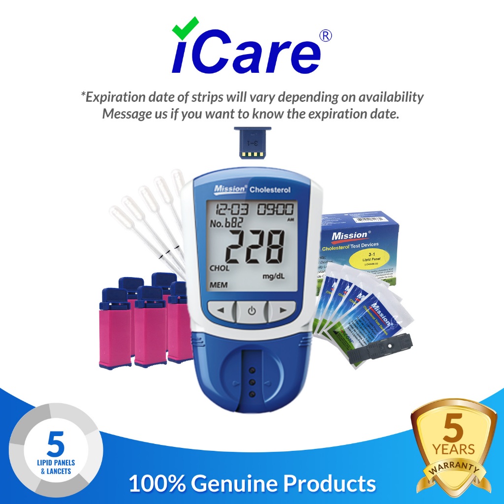 iCare Mission05 Cholesterol Monitoring Meter Testing System + Lipid ...