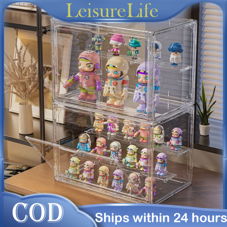 2/3-Tier Acrylic Organizer Dustproof/Wall-Mounted Blind Box Display ...