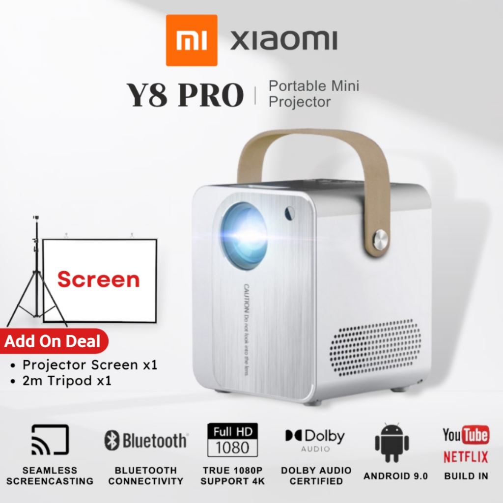 XIAOMI Smart Portable Projector Y8 PRO Mini Projector 5800 Lumens 4K ...