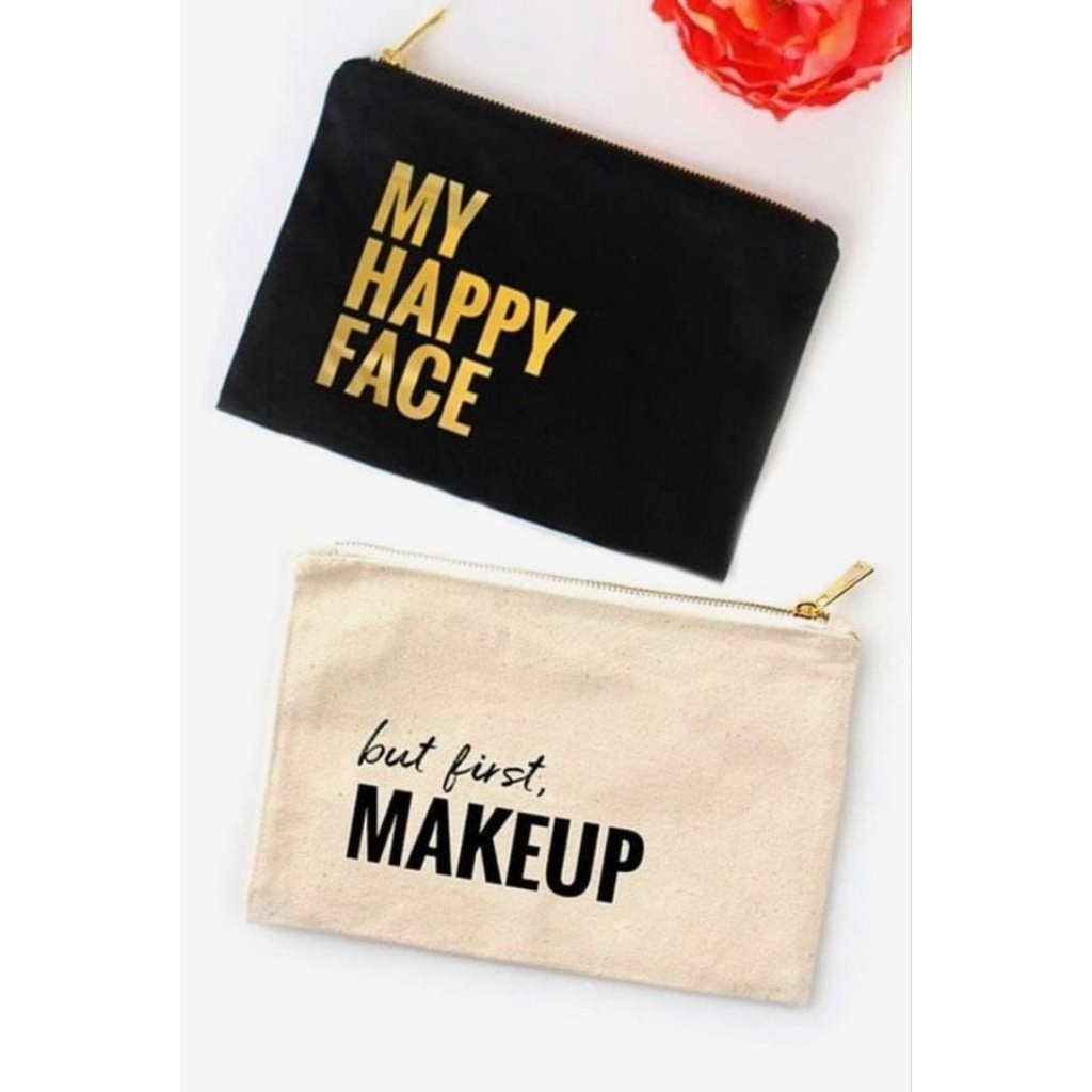Customized Zippered Canvas Pouch Makeup Bag Bridesmaid Custom Gift ...
