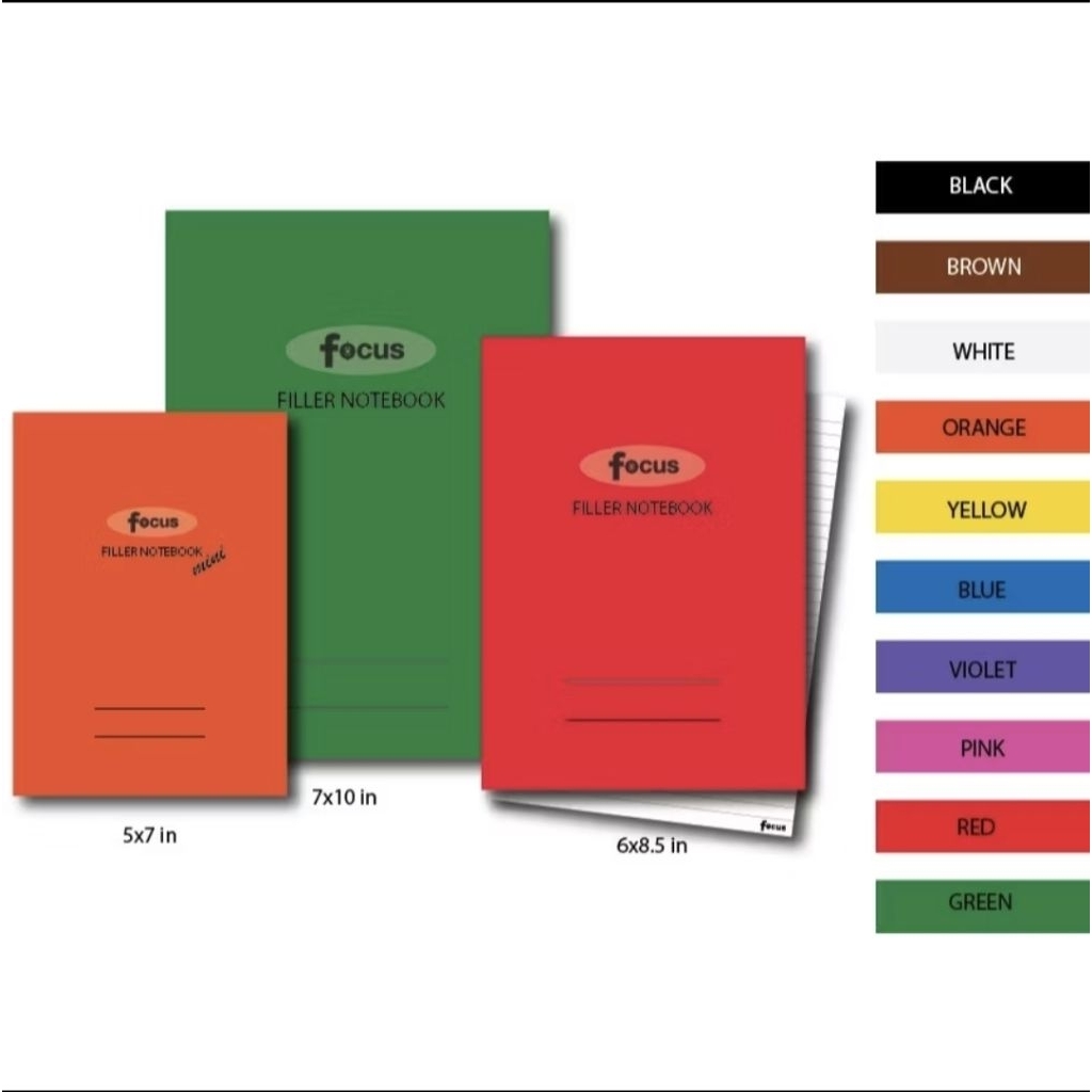 Focus Filler Notebook 25pcs /pack (3sizes available) | Shopee Philippines