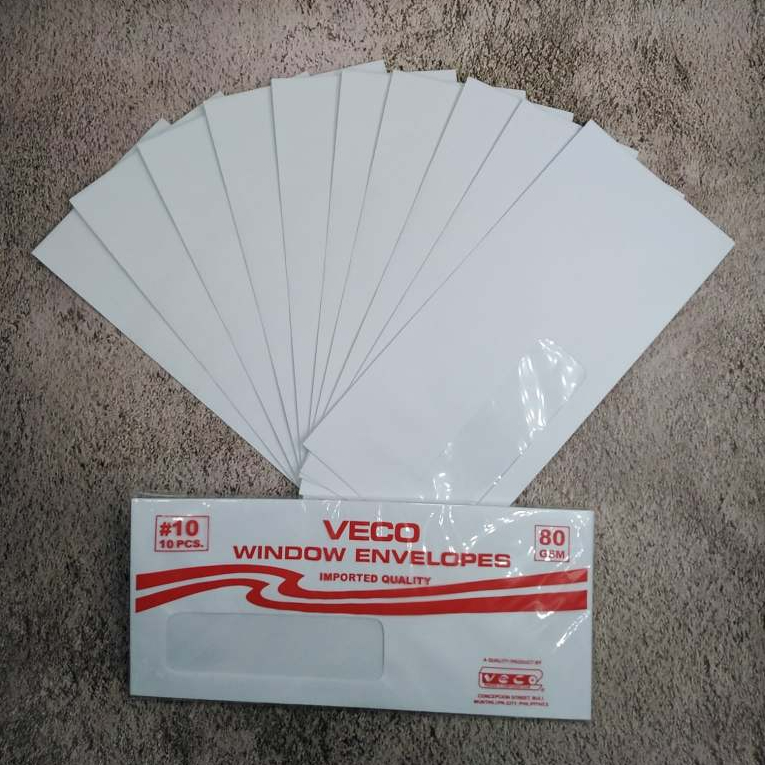 (5/10 Pieces) Veco White with Window Envelope #10 Mailing Business ...
