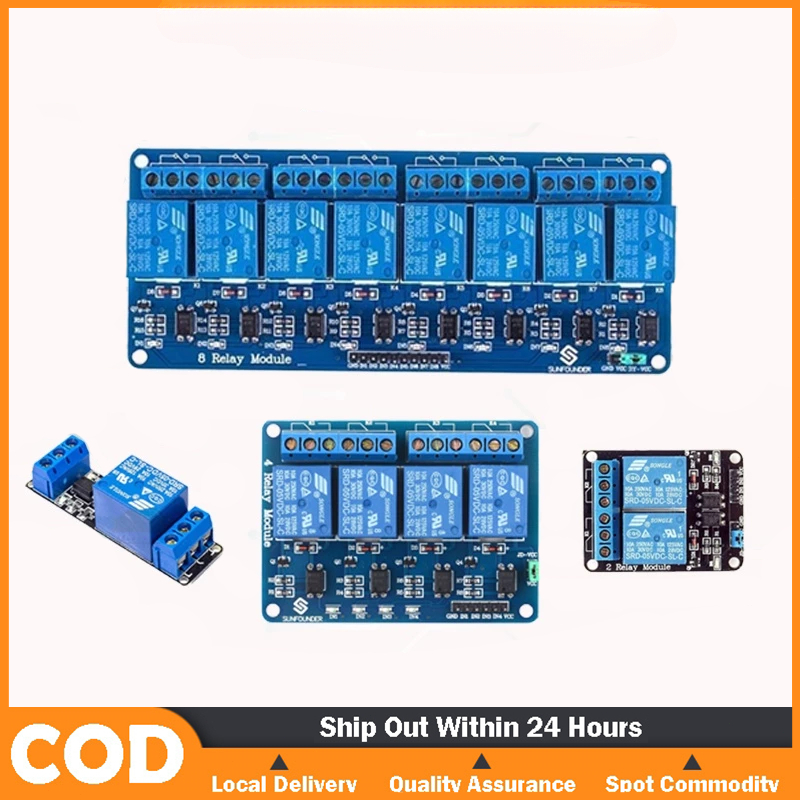 1 2 4 8 Channel 5V 12V 10A Relay Module with Optocoupler Low level trigger PLC control drive ...