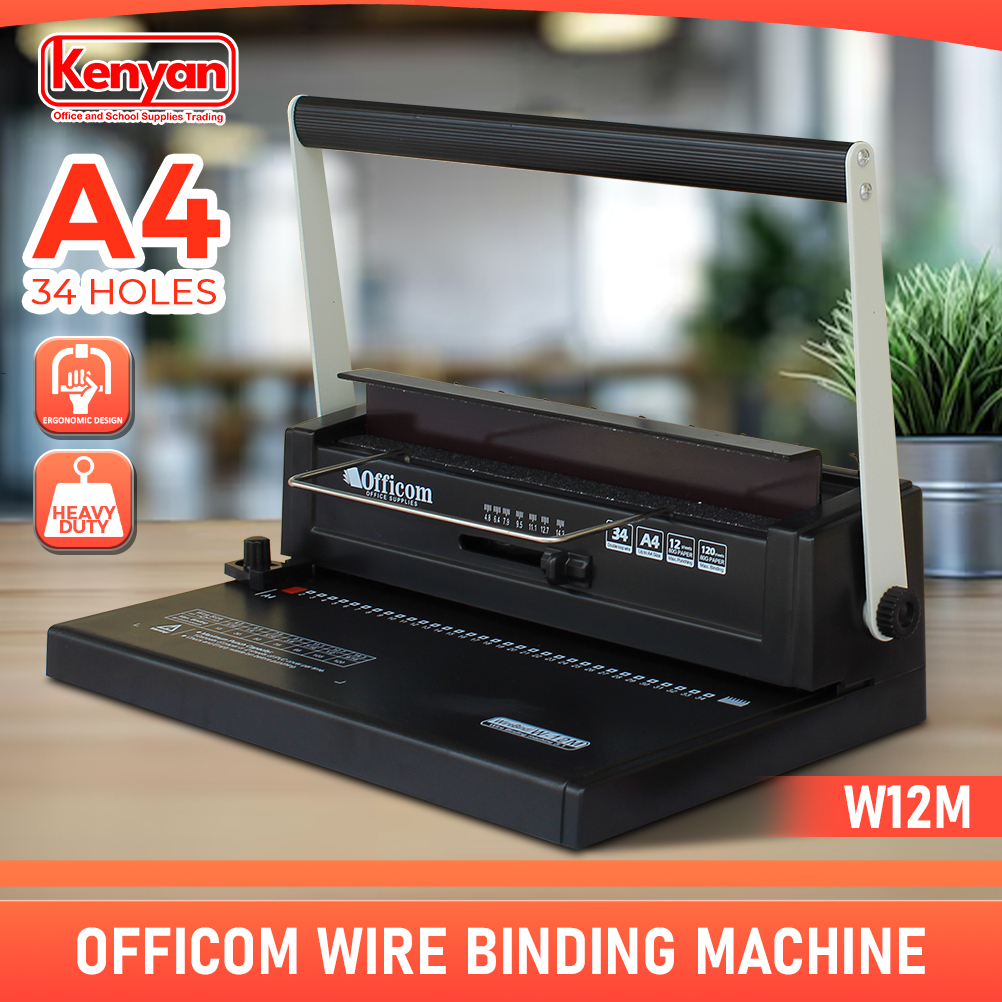 OFFICOM Wire Binding Machine W12M binder ring A4 Heavy Duty Double Loop ...