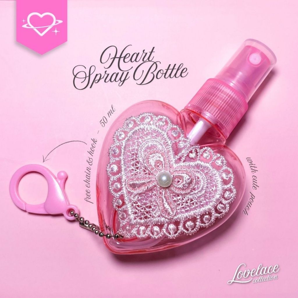 Coquette, Lace Heart, Alcohol Spray Bottle, 50ml (with free pouch and ...