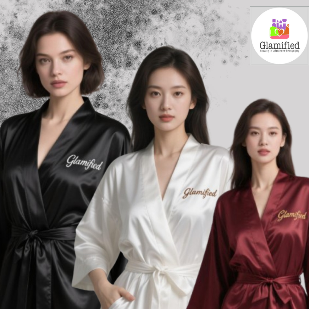 Personalized Spa Satin Bath robe with FREE embroidered Name Spa ...