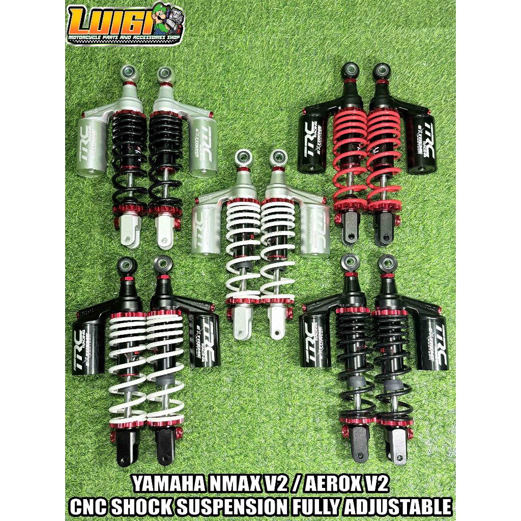 TRC NMAX V2, AEROX V2 CNC REAR SHOCK SUSPENSION FULLY ADJUSTABLE W ...