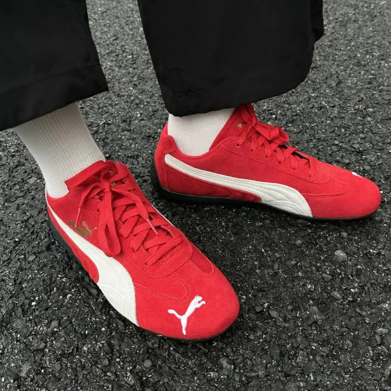 Men's red PMa suede low top board shoes with shoe box and spike ...