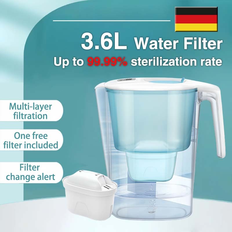 [COD] 3.6L Water Filter Pitcher Alkaline Water Healthy Mineral Water w ...