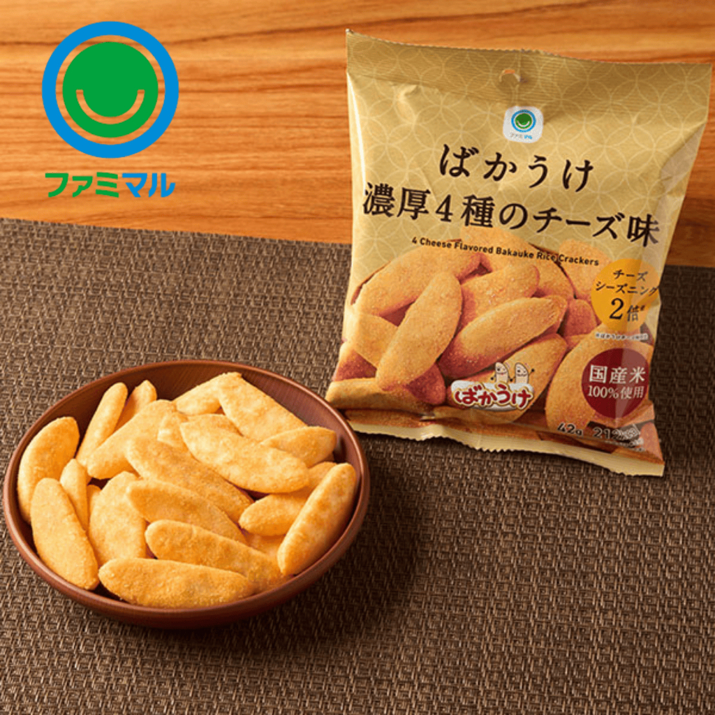 FamilyMart 4 Cheese Flavored Bakauke Rice Crackers 42g / Japanese ...