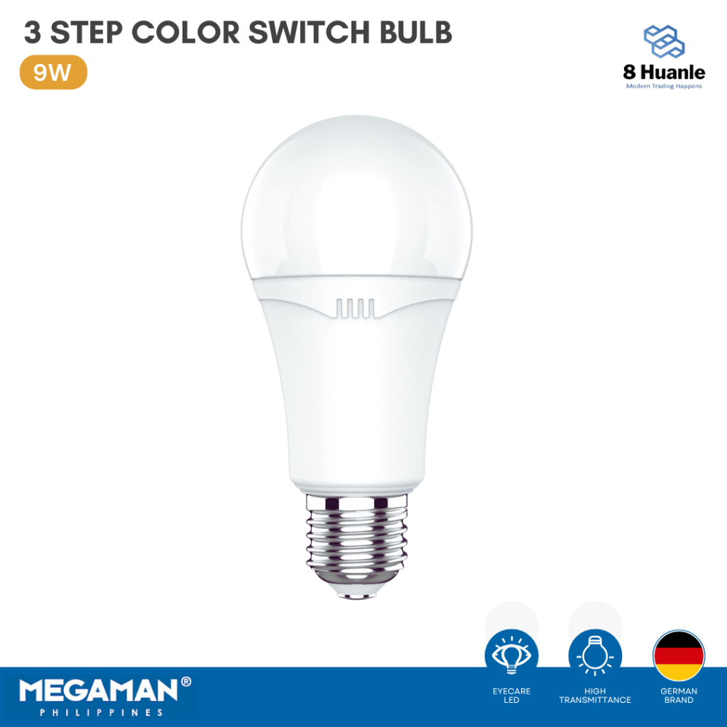 Megaman 3 Step Color LED Light Bulb 9W 6500K-4000K-3000K Daylight-Cool ...