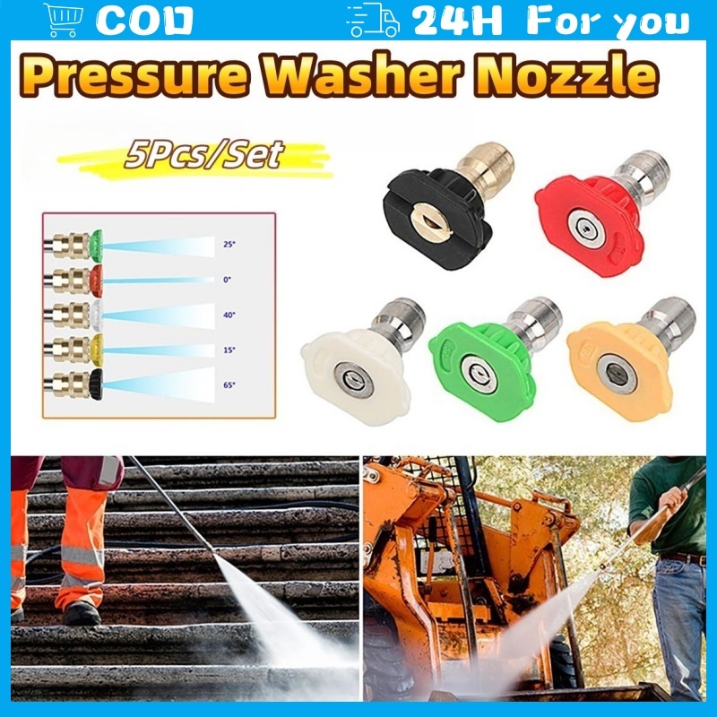 Quick Connect Nozzle Stainless Steel Pressure Washer Nozzle 5 Colors 0 ...