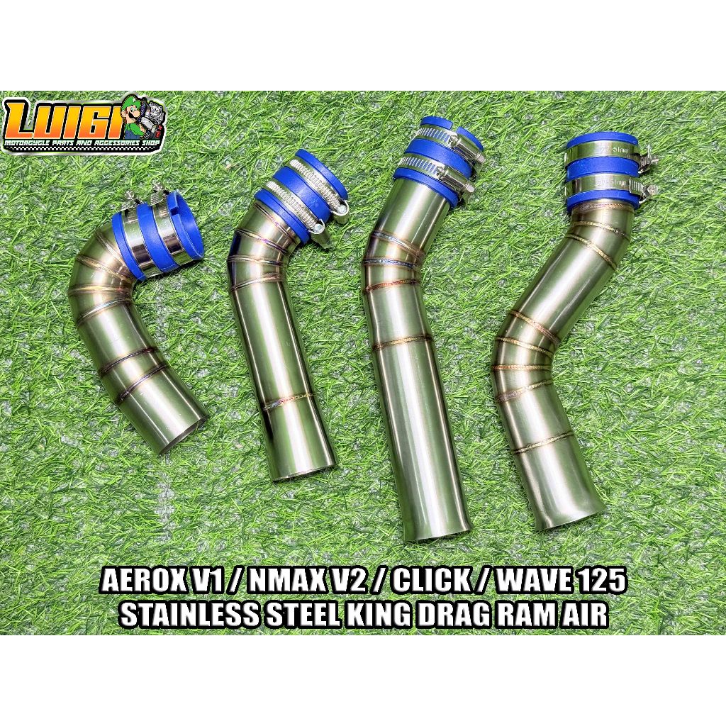 KING DRAG STAINLESS STEEL RAM AIR AEROX V1 / NMAX V2 / CLICK / WAVE 125 100% THAILAND MADE ...