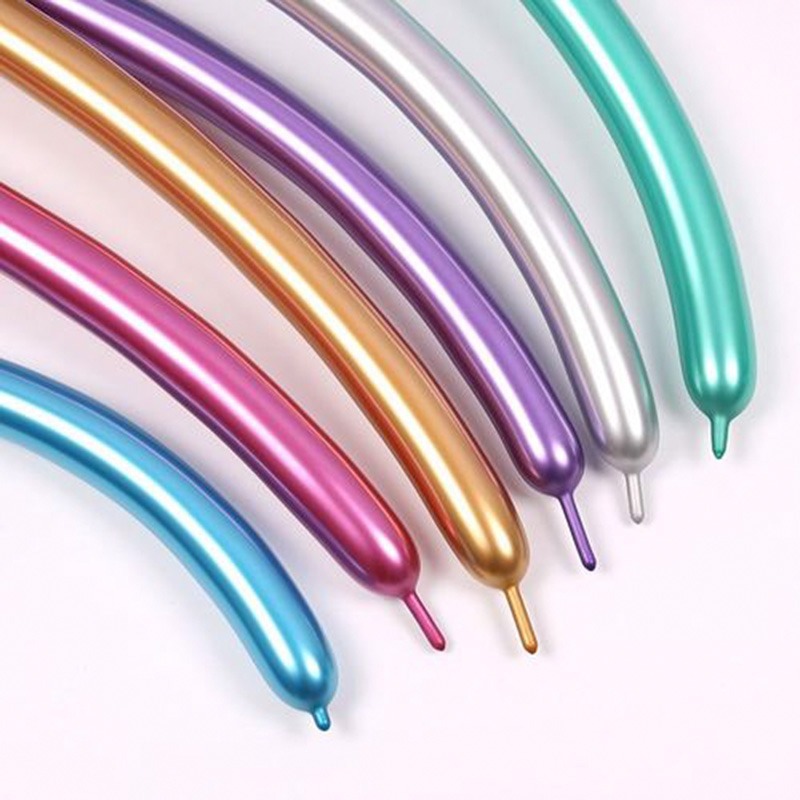 100 pcs Metallic Long Loop Twisting Balloon Birthday Party Magic ...