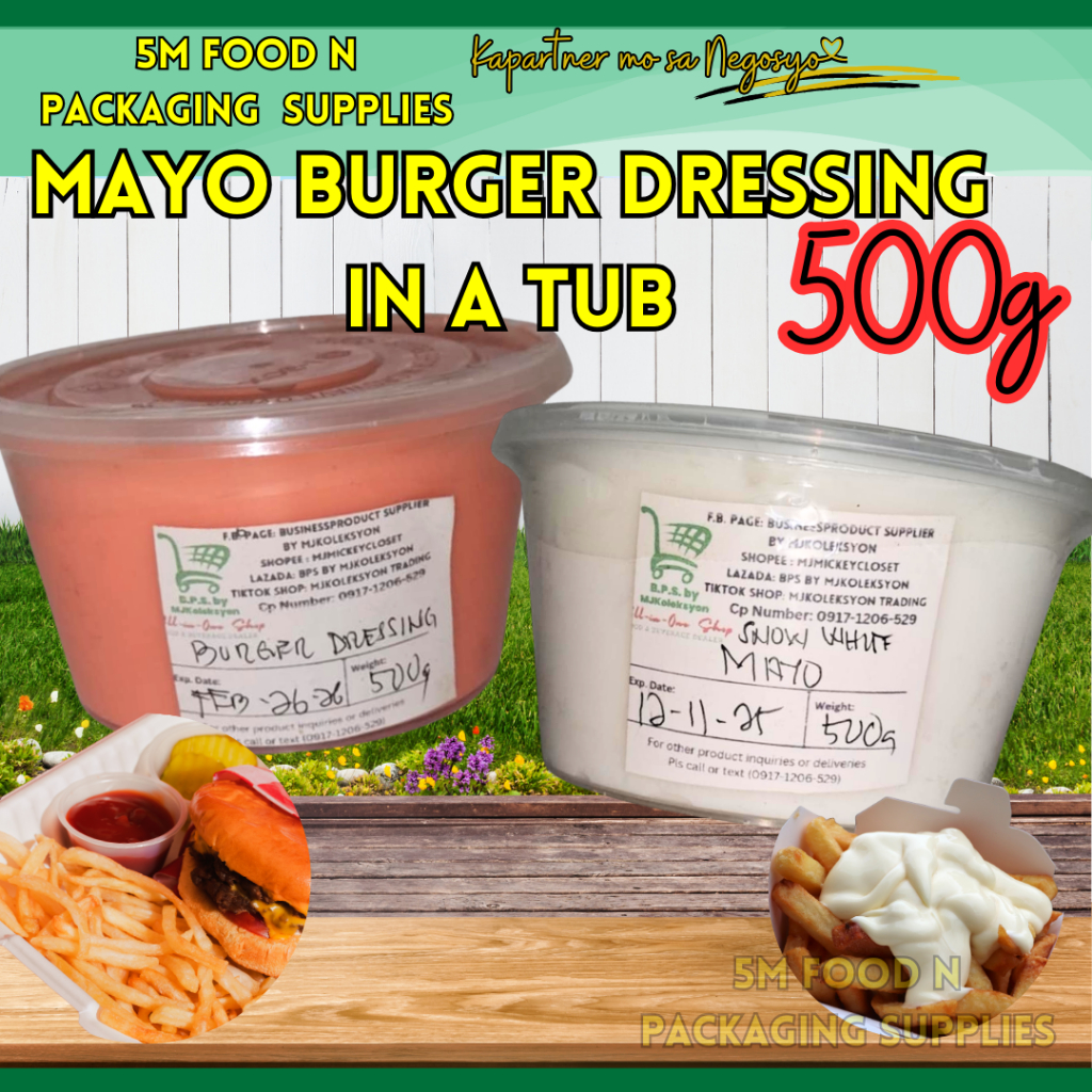 Mayo Burger Dressing in a Tub for Fries Burger Snacks Shp3. | Shopee ...