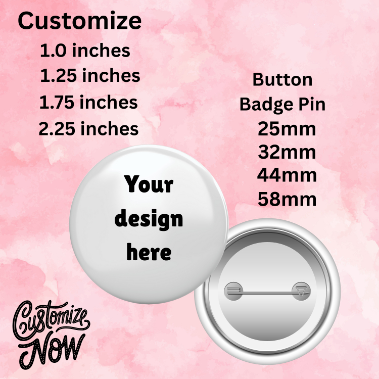 Customize Button Pins Badge 25mm 32mm 44mm 58mm Glossy Rainbow Glitter MAtte Free SHipping ...